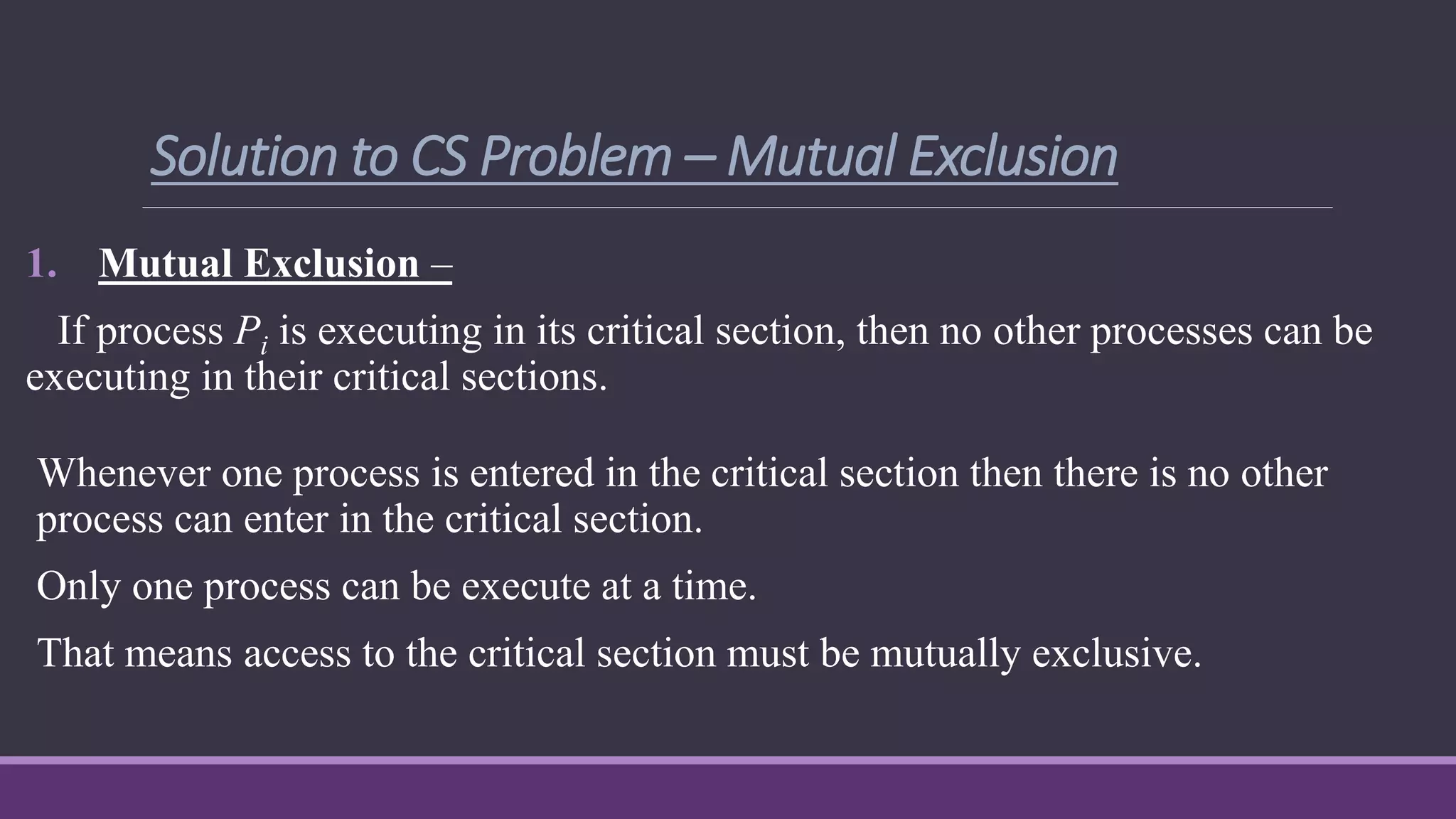 Critical section problem in operating system. | PPTX
