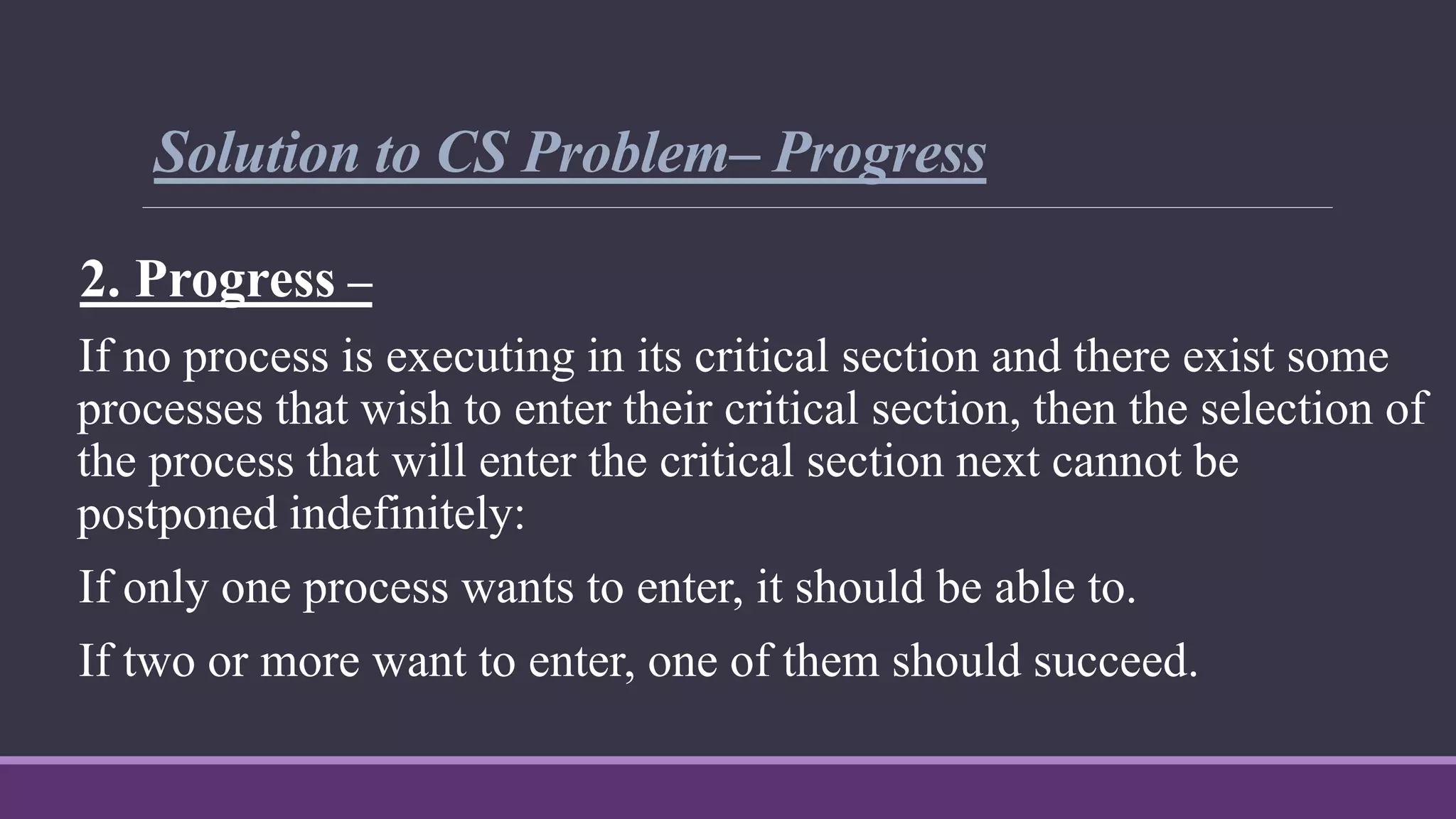 Critical section problem in operating system. | PPTX