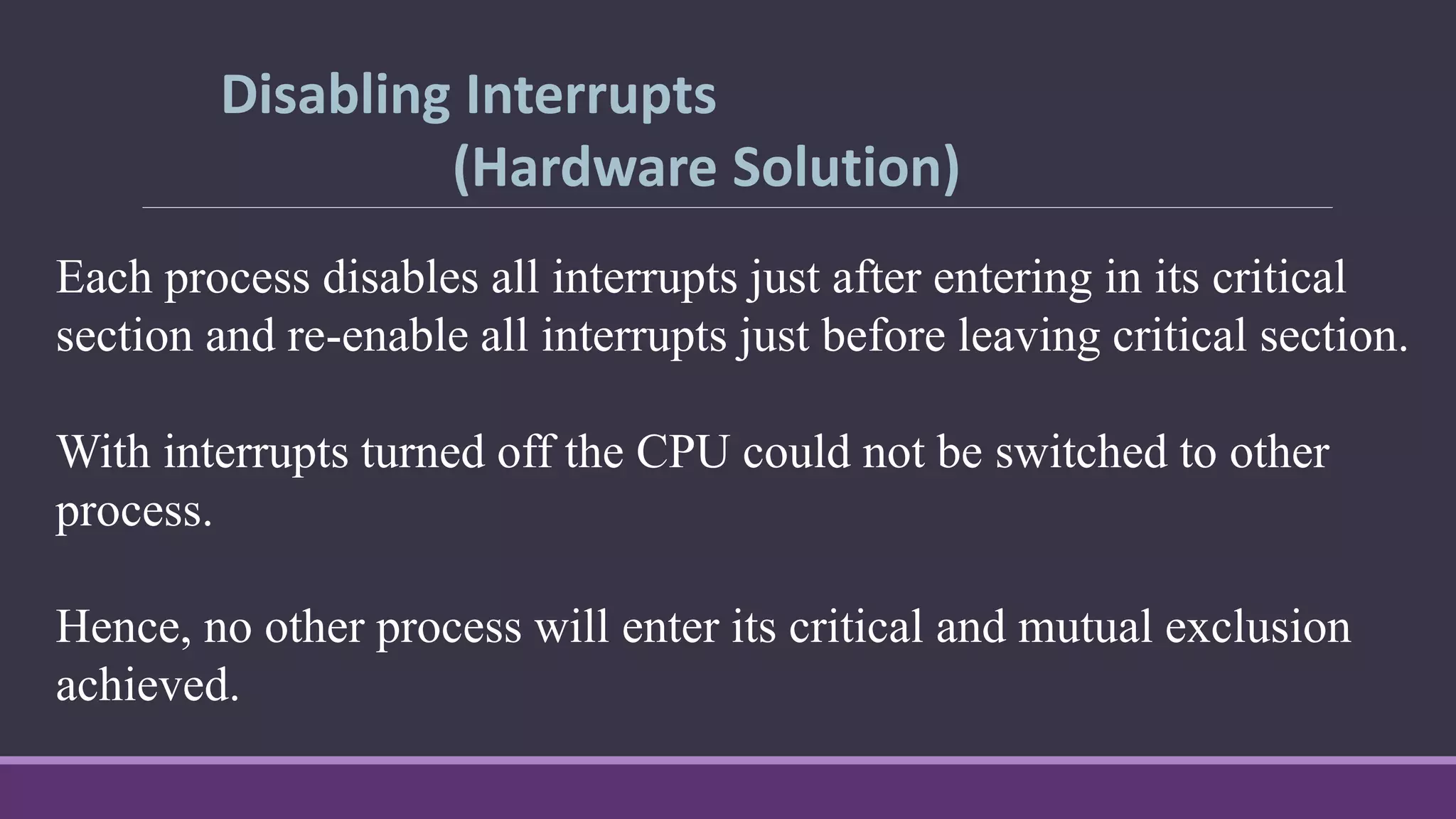 Critical section problem in operating system. | PPTX