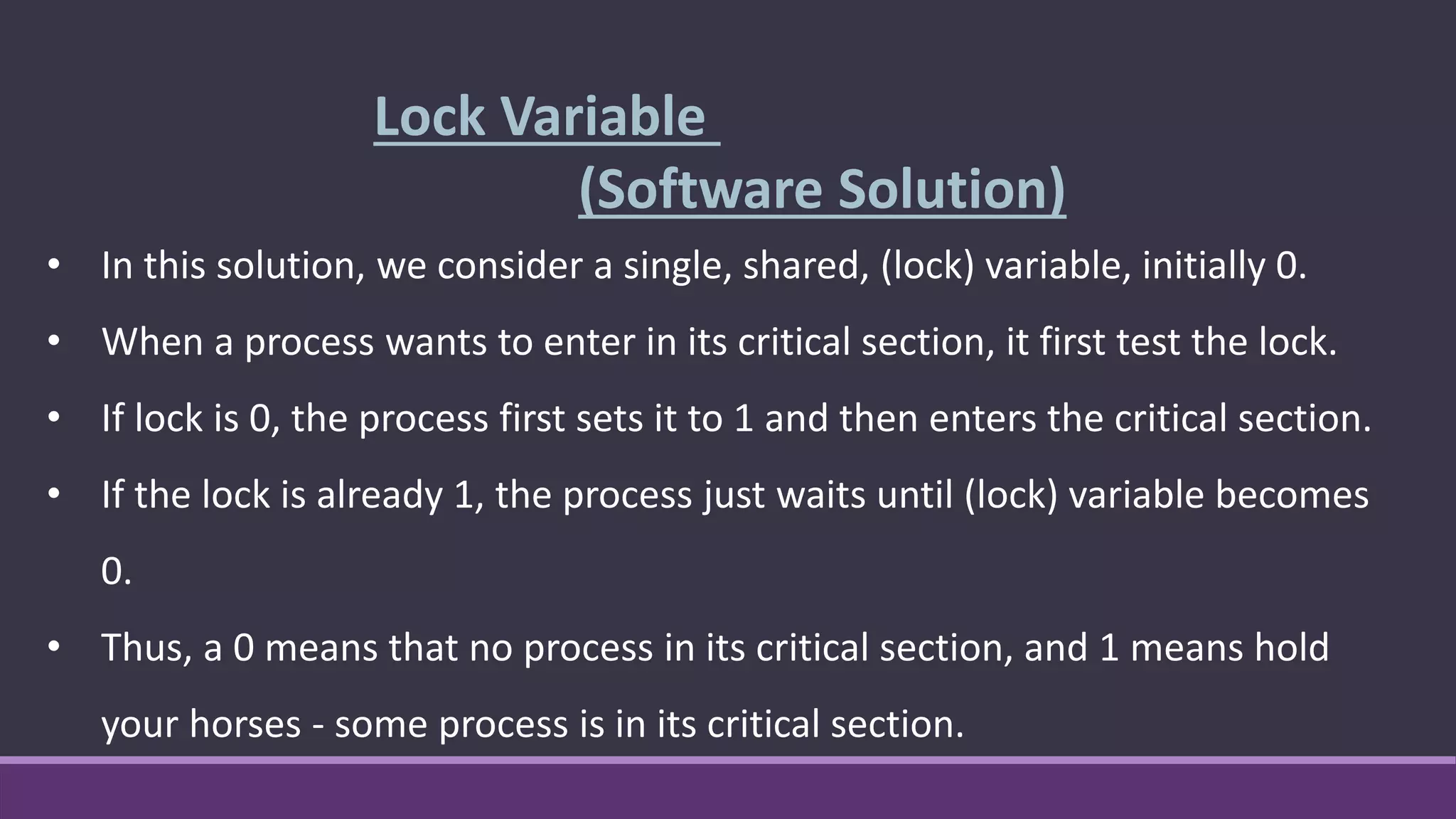 Critical section problem in operating system. | PPTX