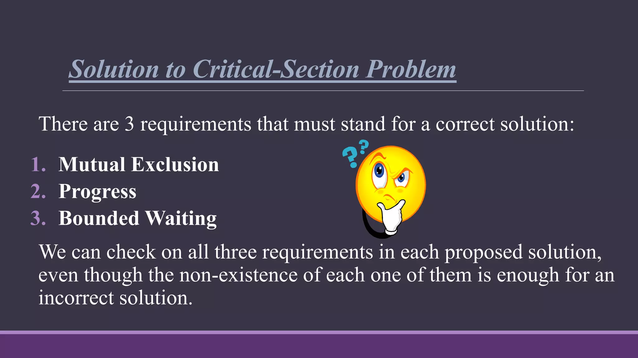 Critical section problem in operating system. | PPTX