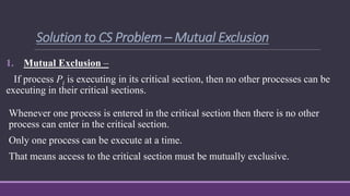 Critical section problem in operating system. | PPTX