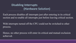 Critical section problem in operating system. | PPTX