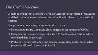 Critical section problem in operating system. | PPTX
