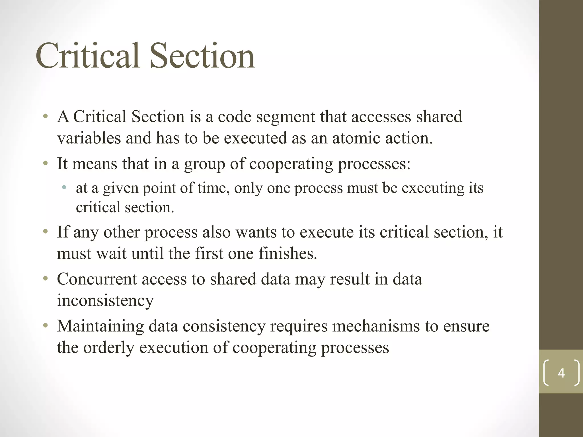 Critical Section Problempptx Operating Systems Computer Software And Applications