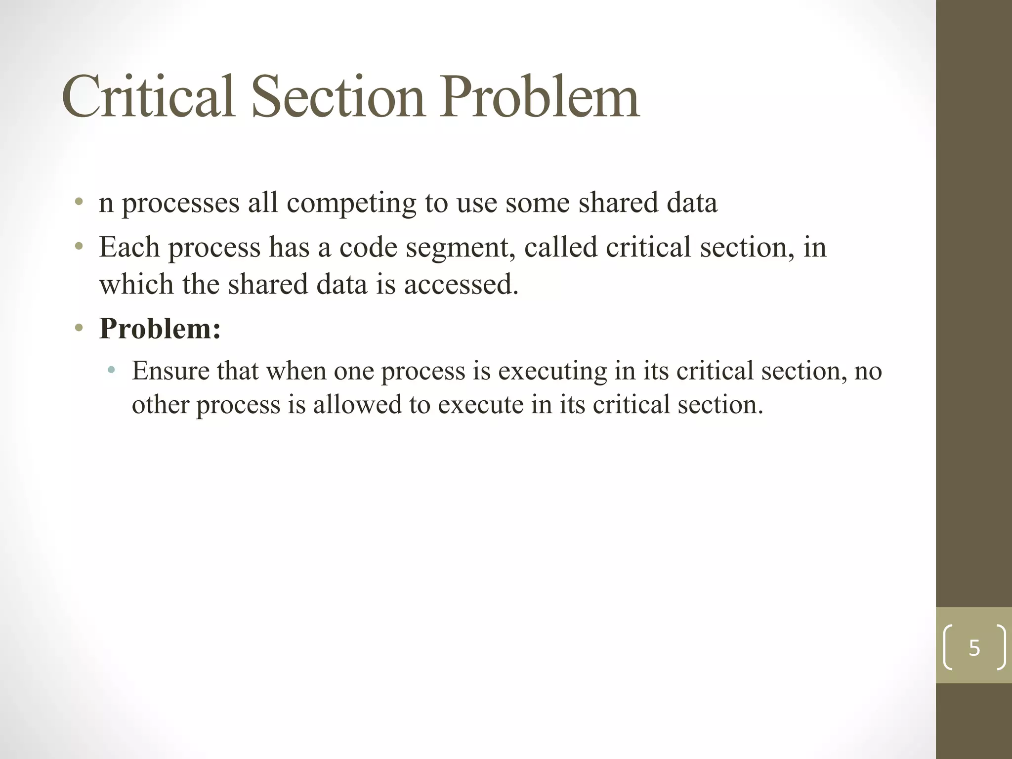 Critical Section Problempptx Operating Systems Computer Software And Applications