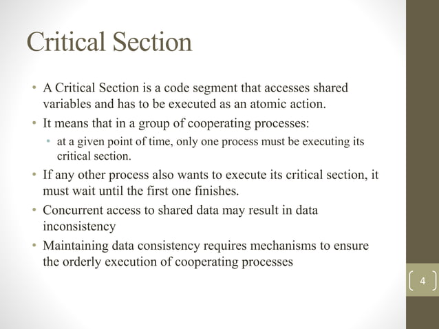 Critical Section Problem.pptx | Operating Systems | Computer Software and Applications