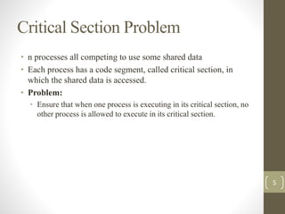 Critical Section Problem.pptx | Operating Systems | Computer Software and Applications