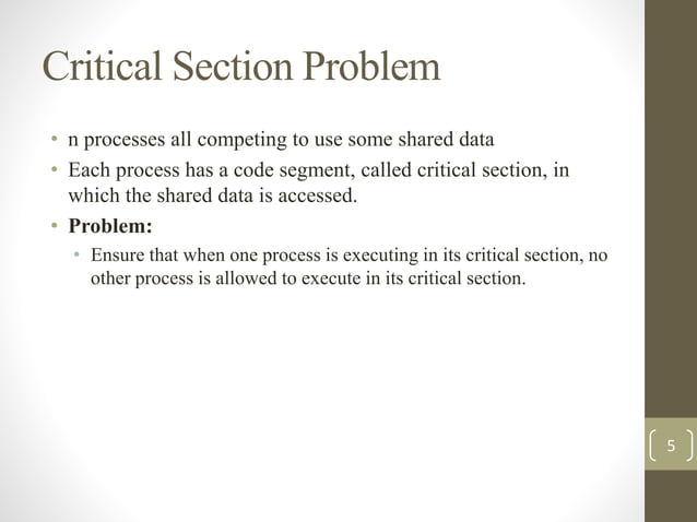 Critical Section Problem.pptx | Operating Systems | Computer Software ...