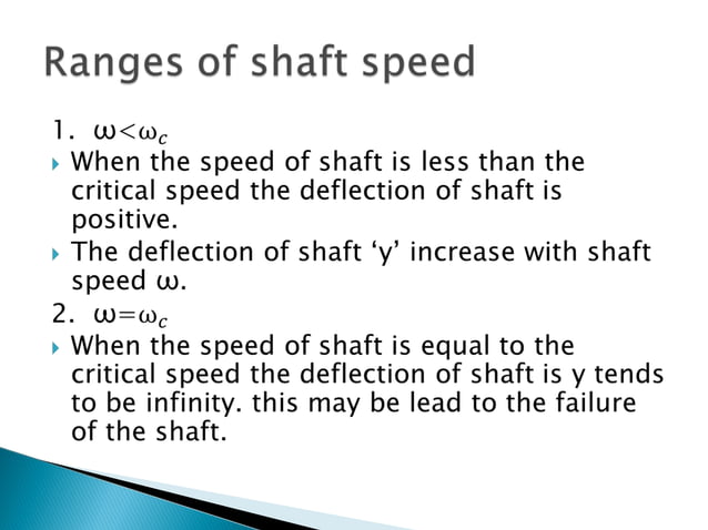 Critical speed of shaft | PPT | Physics | Science