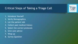 Critical steps to a triage call | PPTX