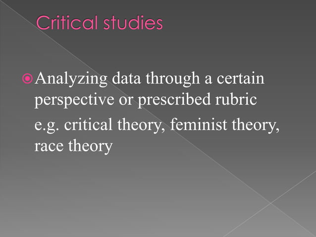 Critical studies | PPT