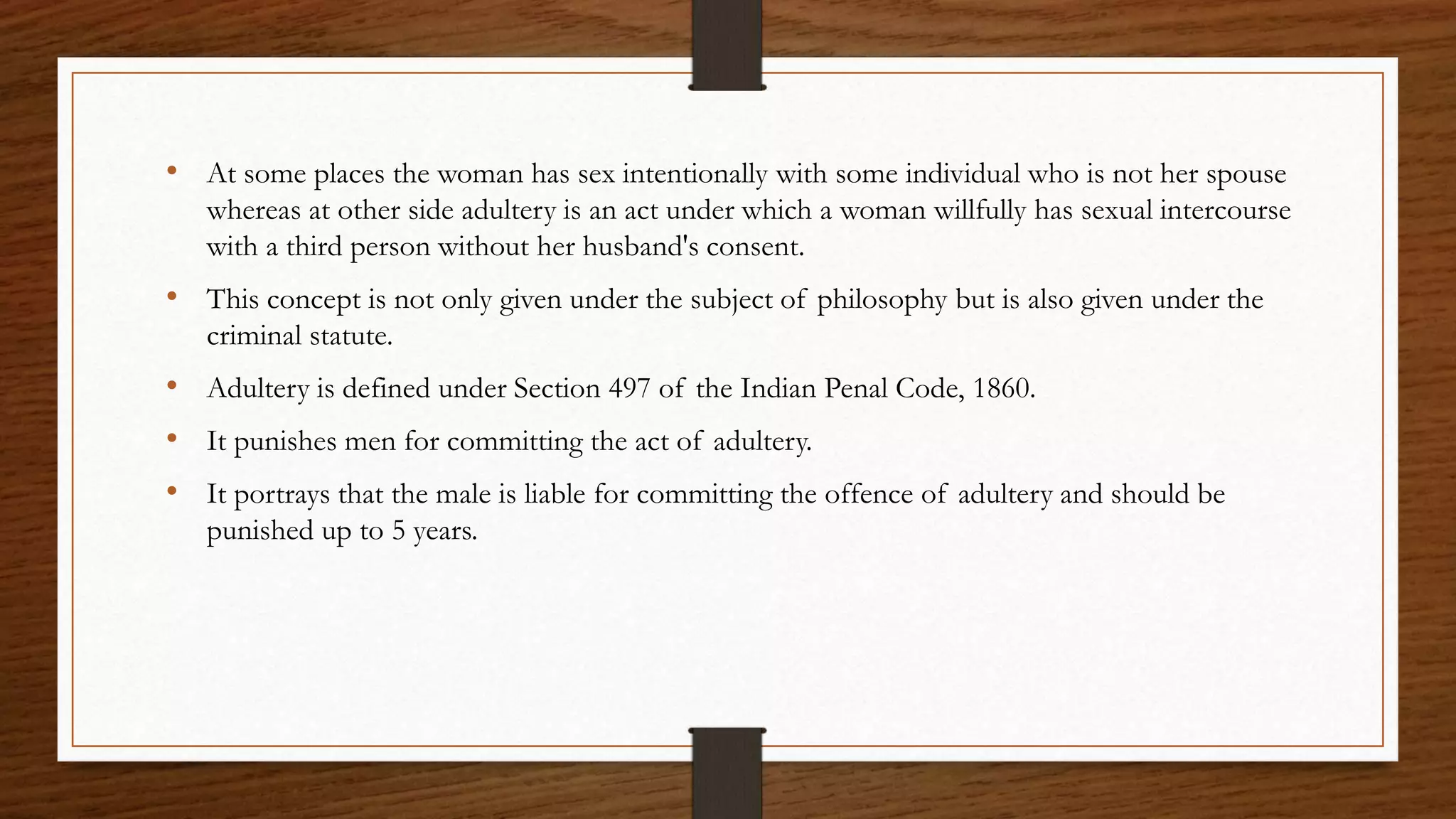 Critical study of decriminalisation of Adultery in India.pptx