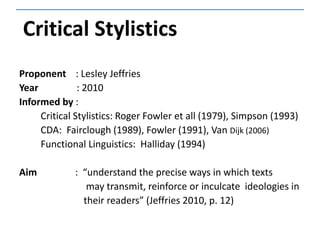 Critical Stylistics | PPTX