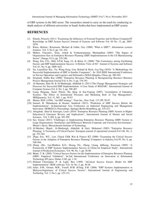 Critical Success Factors for Implementing an ERP System within University Context: Concepts and ...