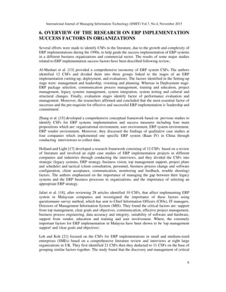 Critical Success Factors for Implementing an ERP System within University Context: Concepts and ...