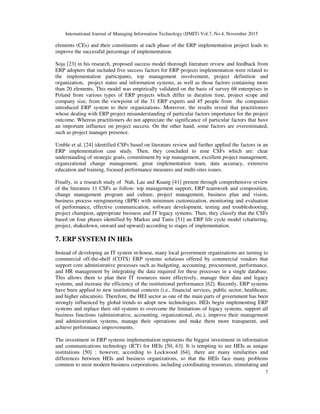 Critical Success Factors for Implementing an ERP System within University Context: Concepts and ...