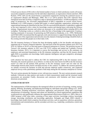 Critical success factors for knowledge management implementation in life insurance enterprises | PDF