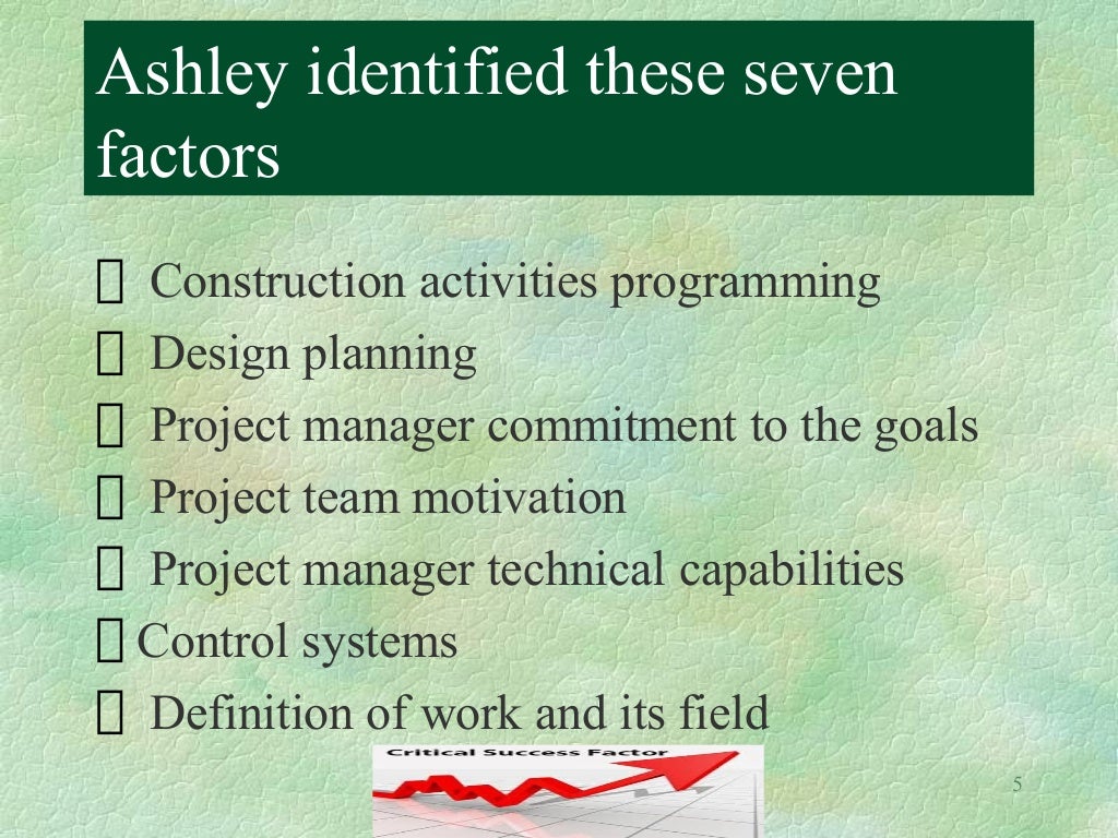 Critical Success Factors In Construction Projects