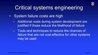 Critical systems engineering | PPT