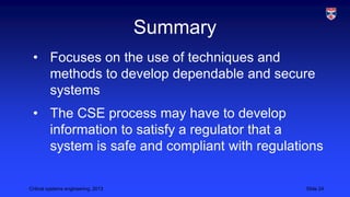 Critical systems engineering | PPT