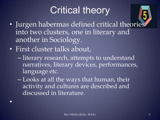 Critical theory to study in and out school context | PPTX