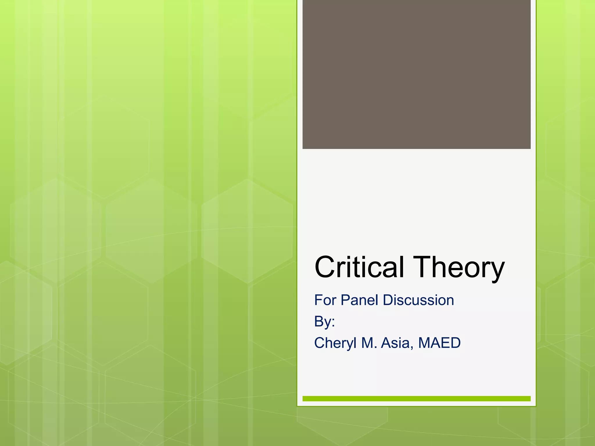 Critical theory | PPT