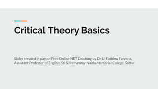 Critical theory basics | PPTX