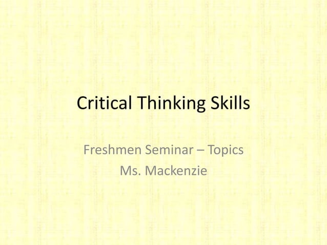 Critical Thinking | PPT