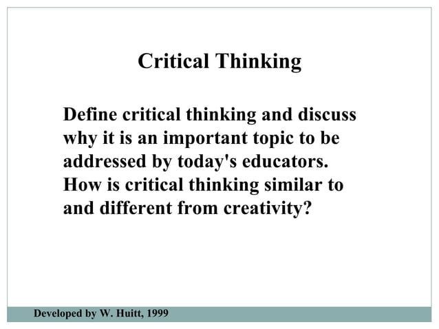 Critical Thinking | PPT