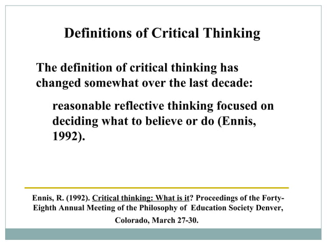 Critical Thinking | PPT