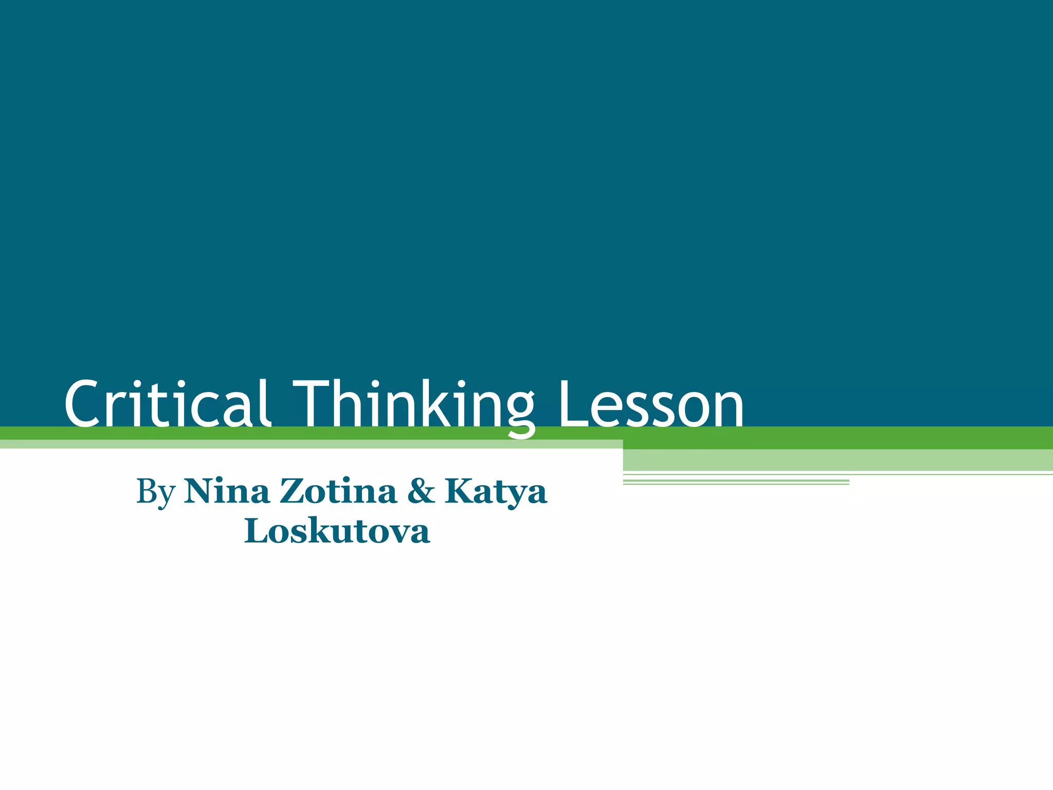 Critical thinking | PPT