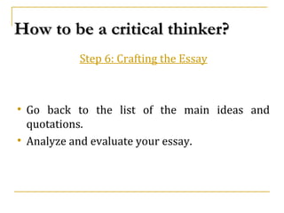 Critical thinking | PPT | College Planning | College Education