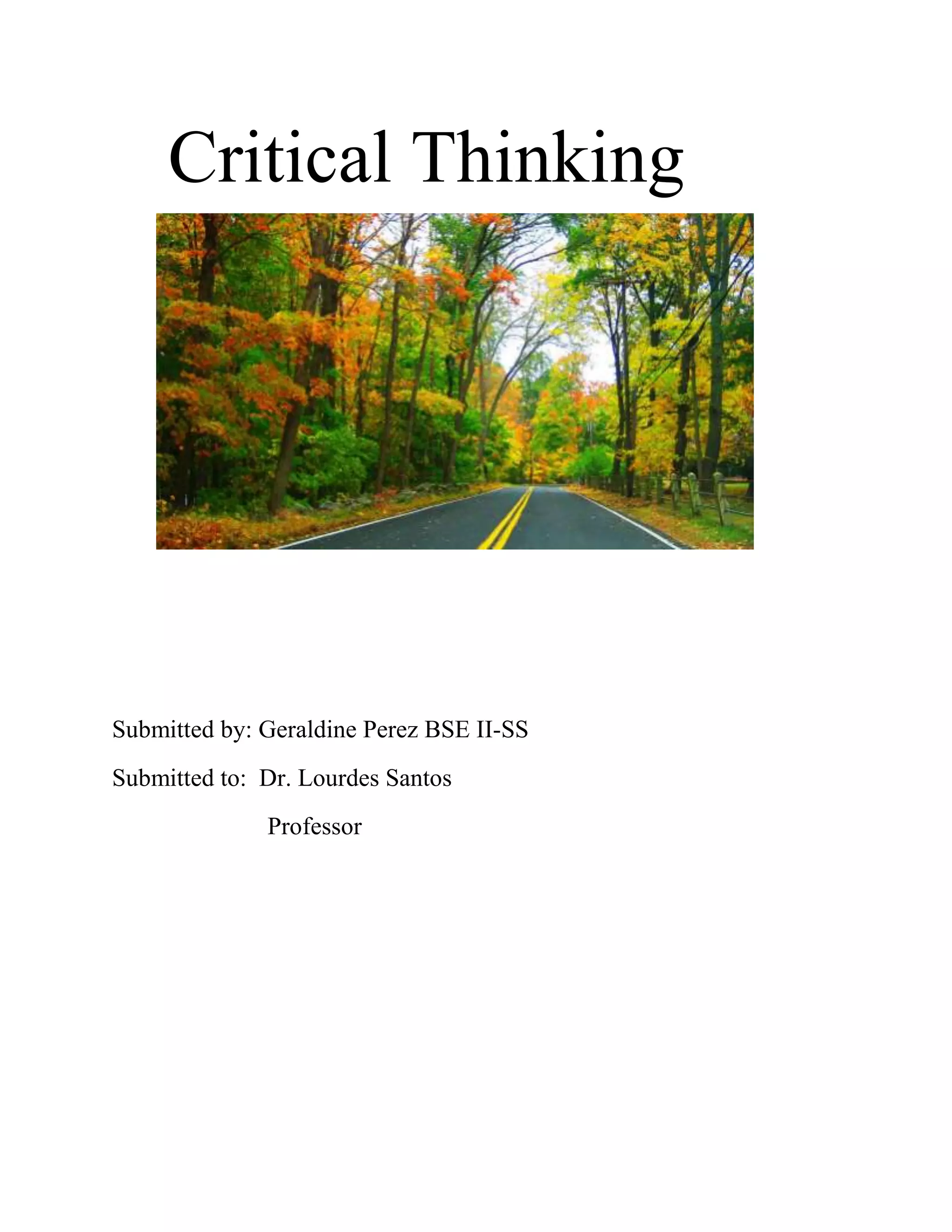 Critical thinking swot analysis | DOCX
