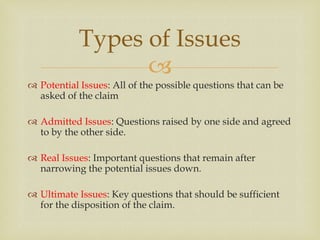 Issues, Analysis and Contentions | PPTX