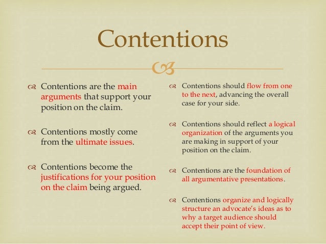 Issues Analysis And Contentions