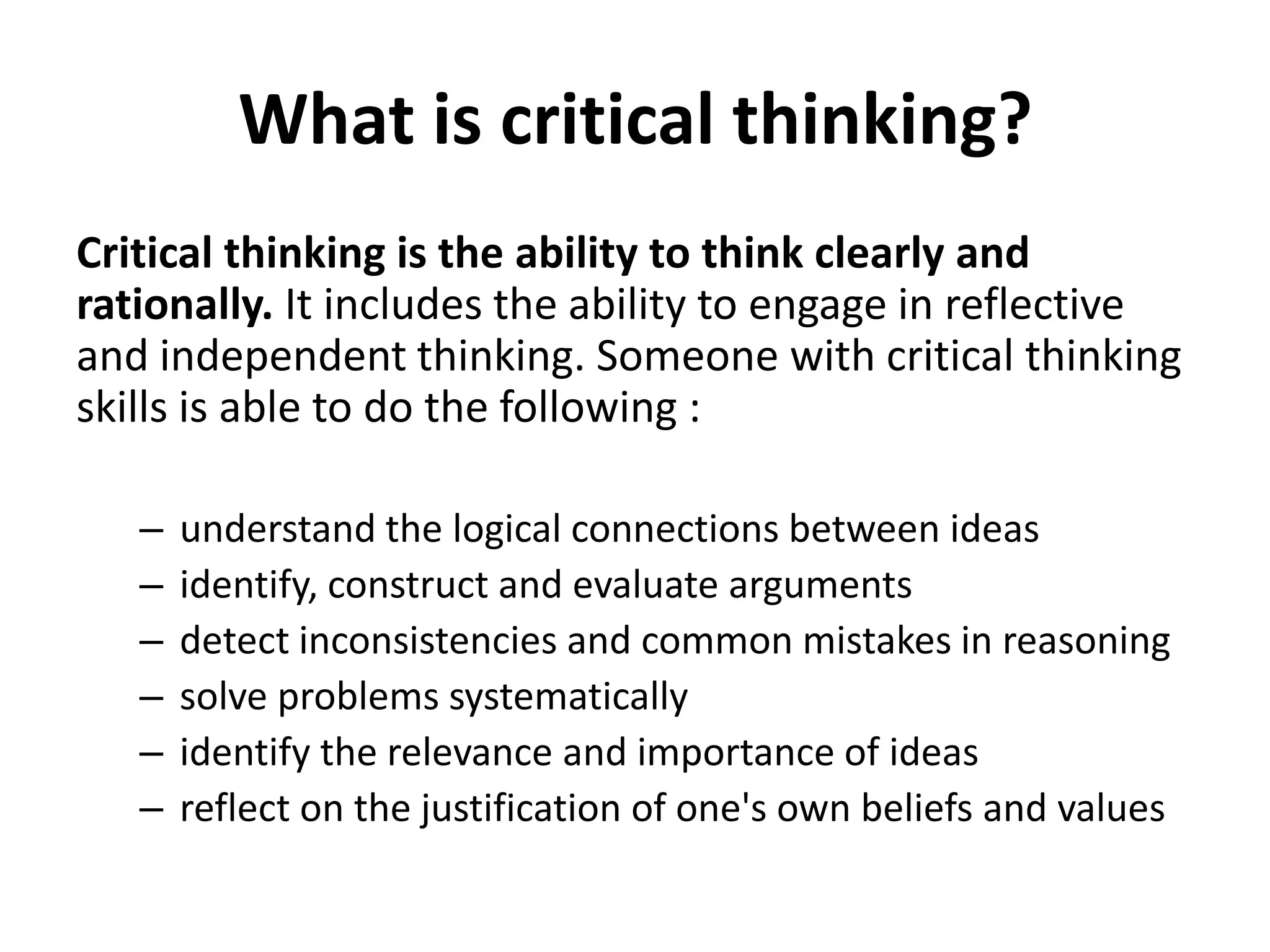Critical thinking | PPTX