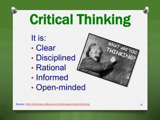 Critical Thinking -- employment skills and strategies | PPTX