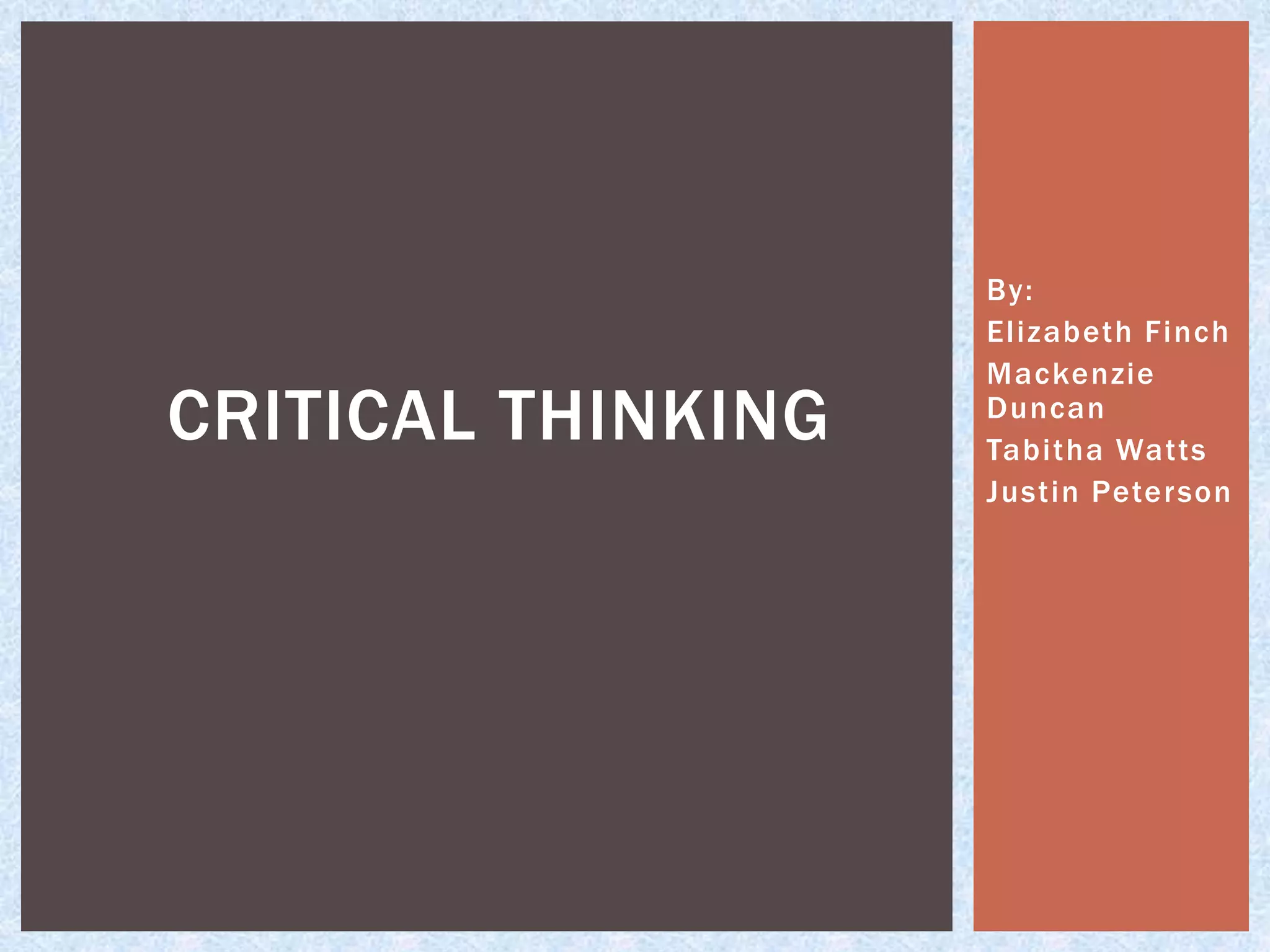 Critical thinking | PPT