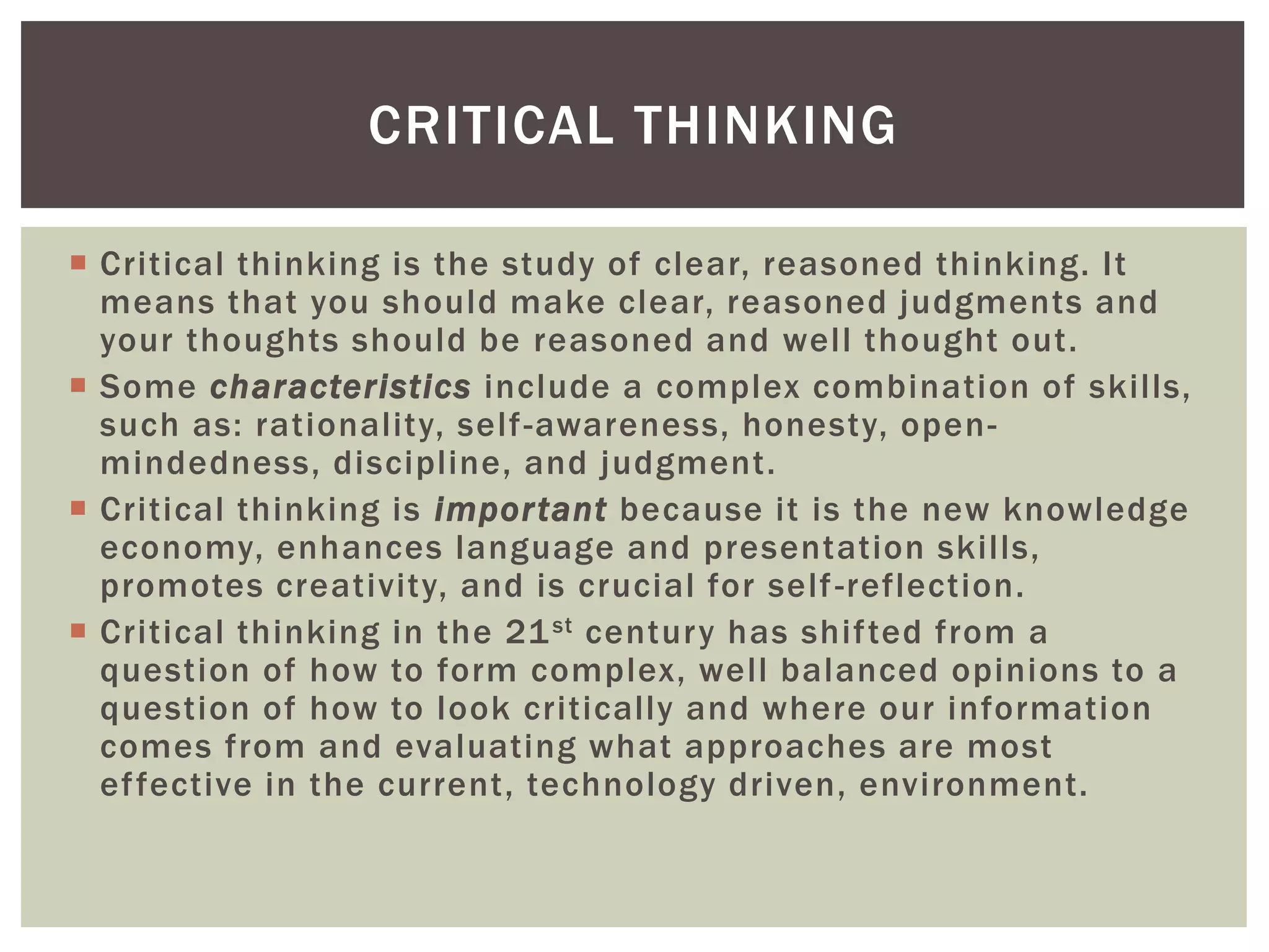 Critical thinking | PPT