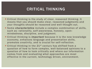 Critical thinking | PPT