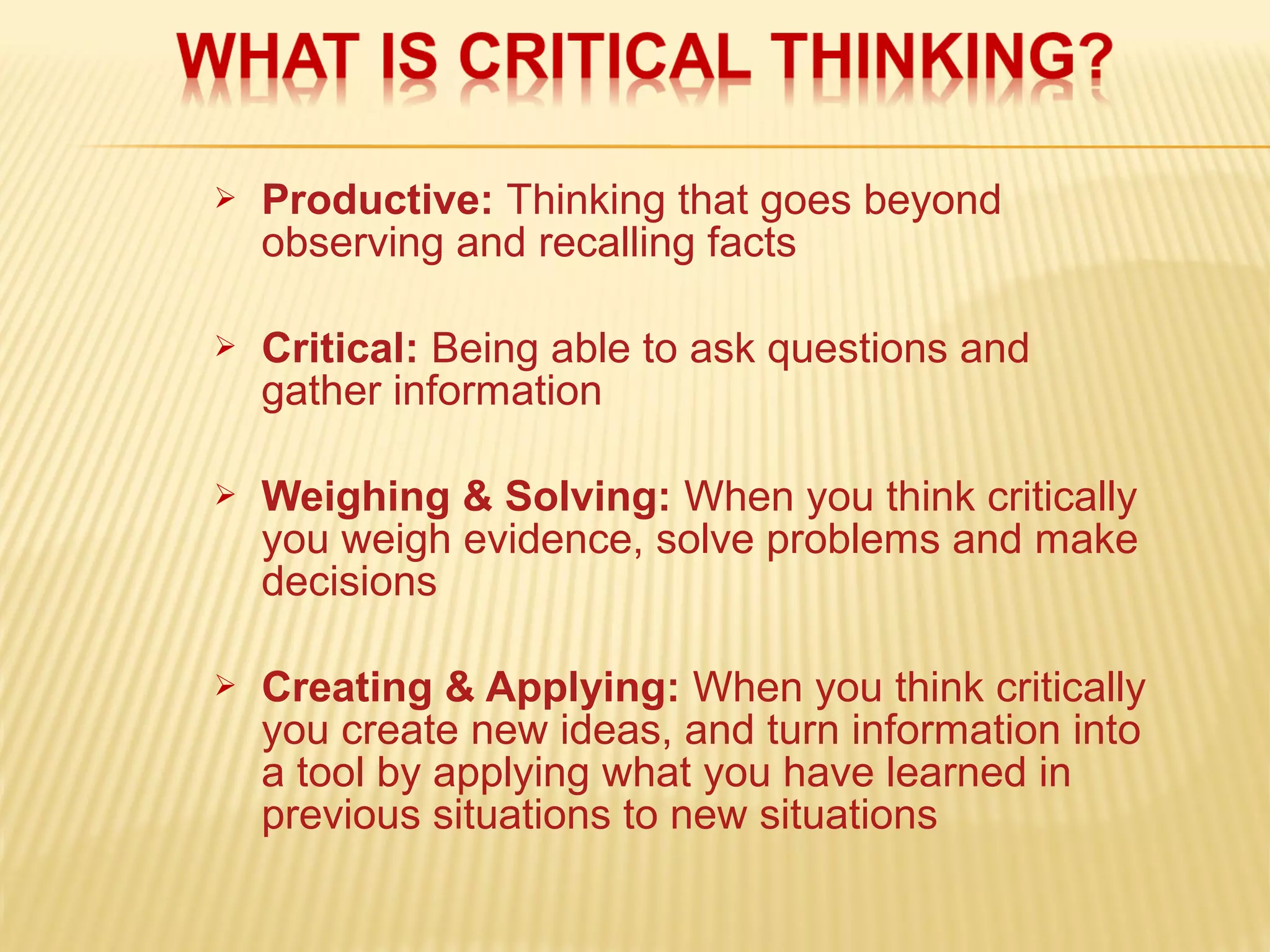 Critical thinking ... | PPT