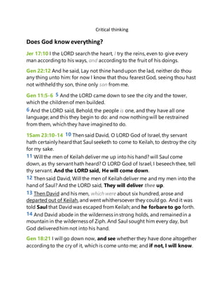 Does God know everything? | DOCX | Christianity | Religion & Spirituality