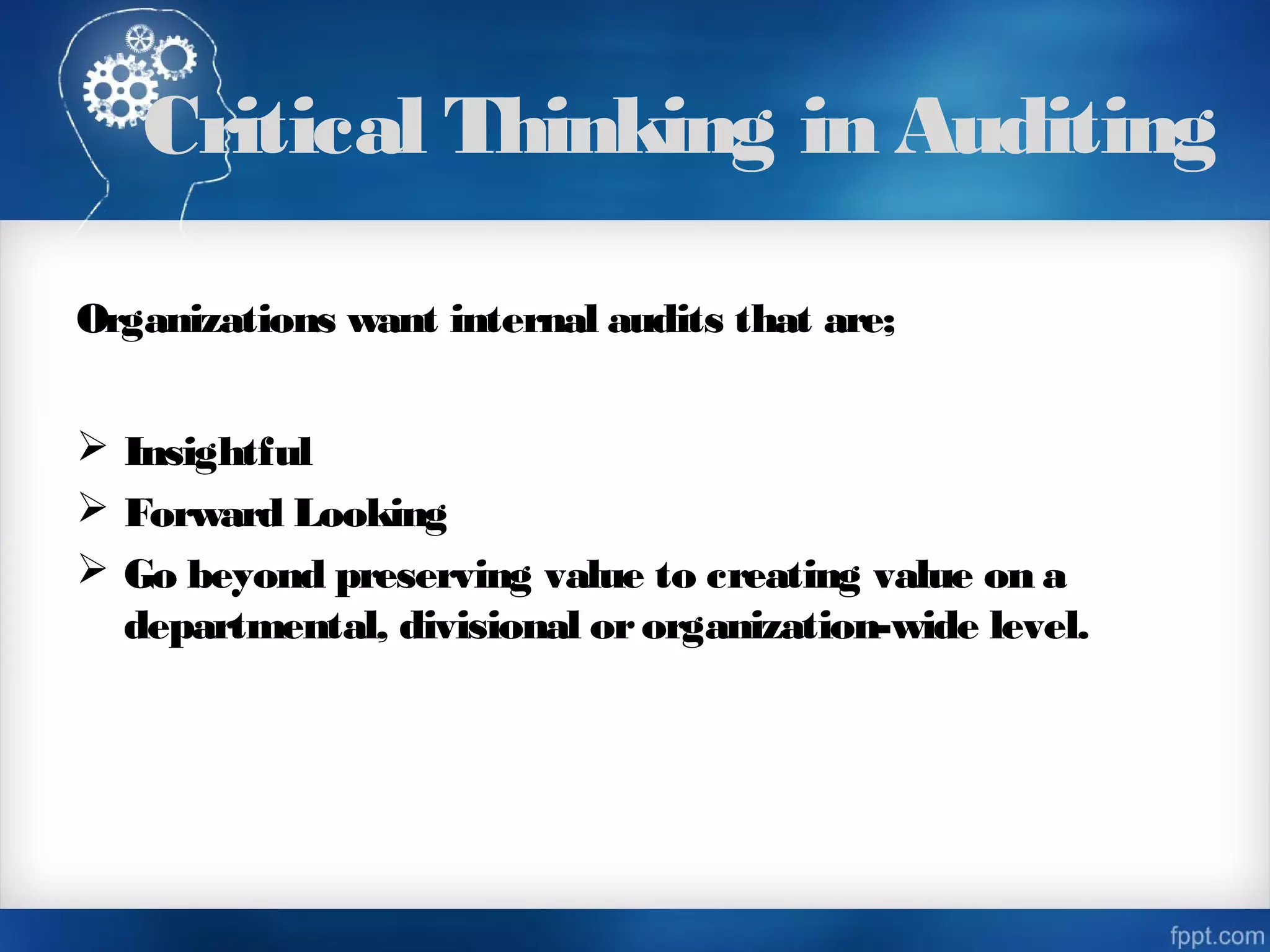 Critical Thinking in Auditing | PPT