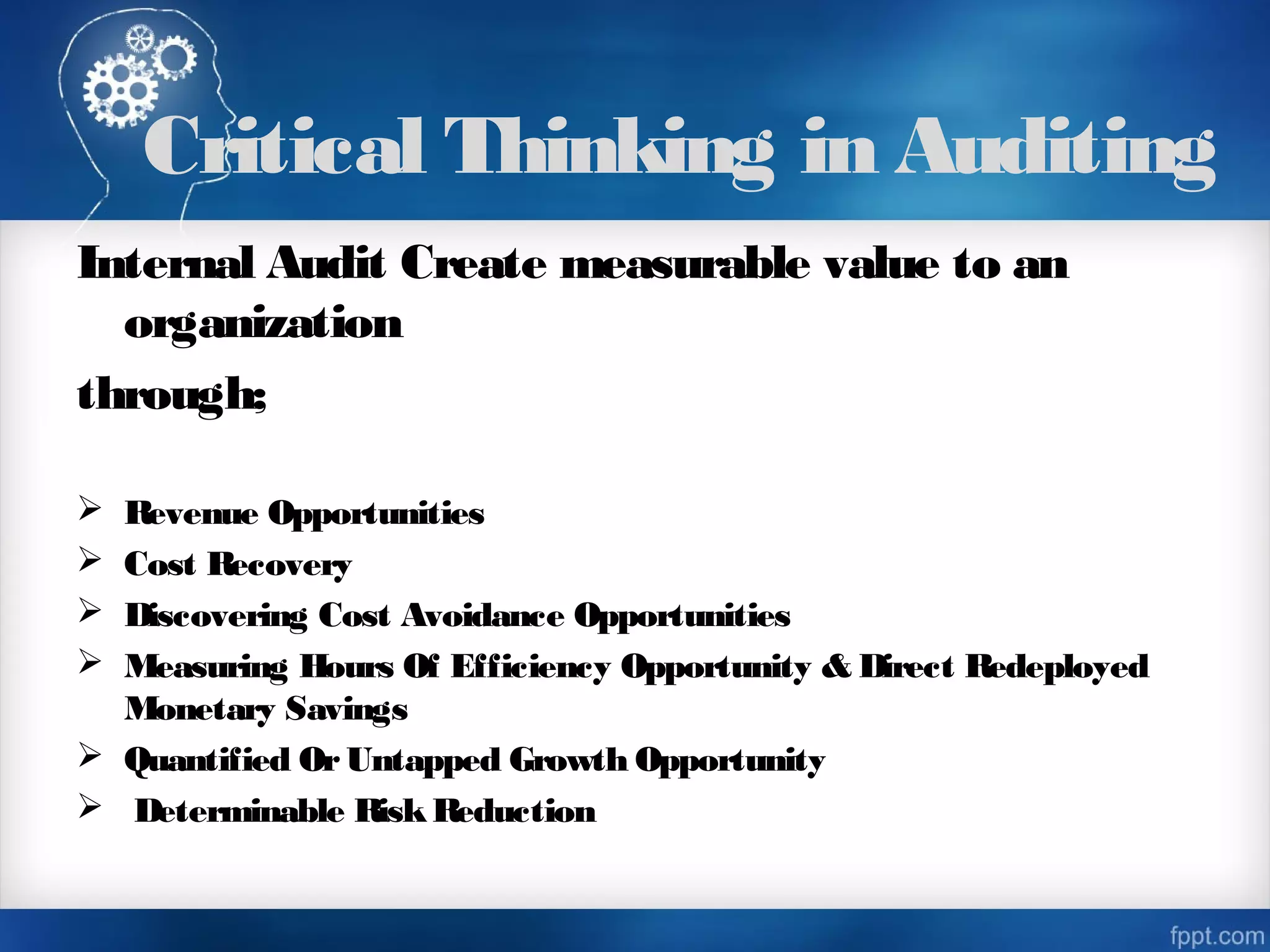 Critical Thinking in Auditing | PPT