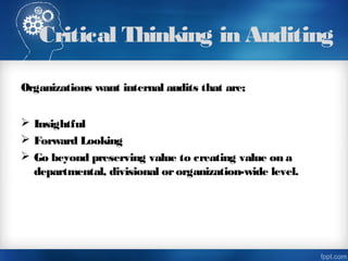 Critical Thinking in Auditing | PPT