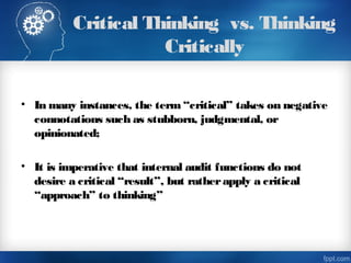 Critical Thinking in Auditing | PPT
