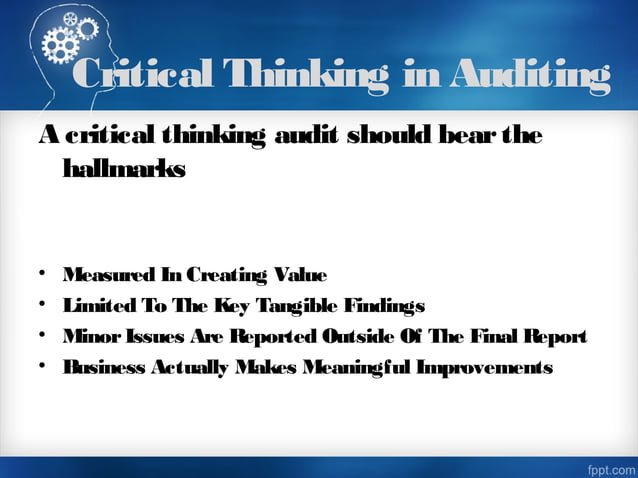 Critical Thinking in Auditing | PPT