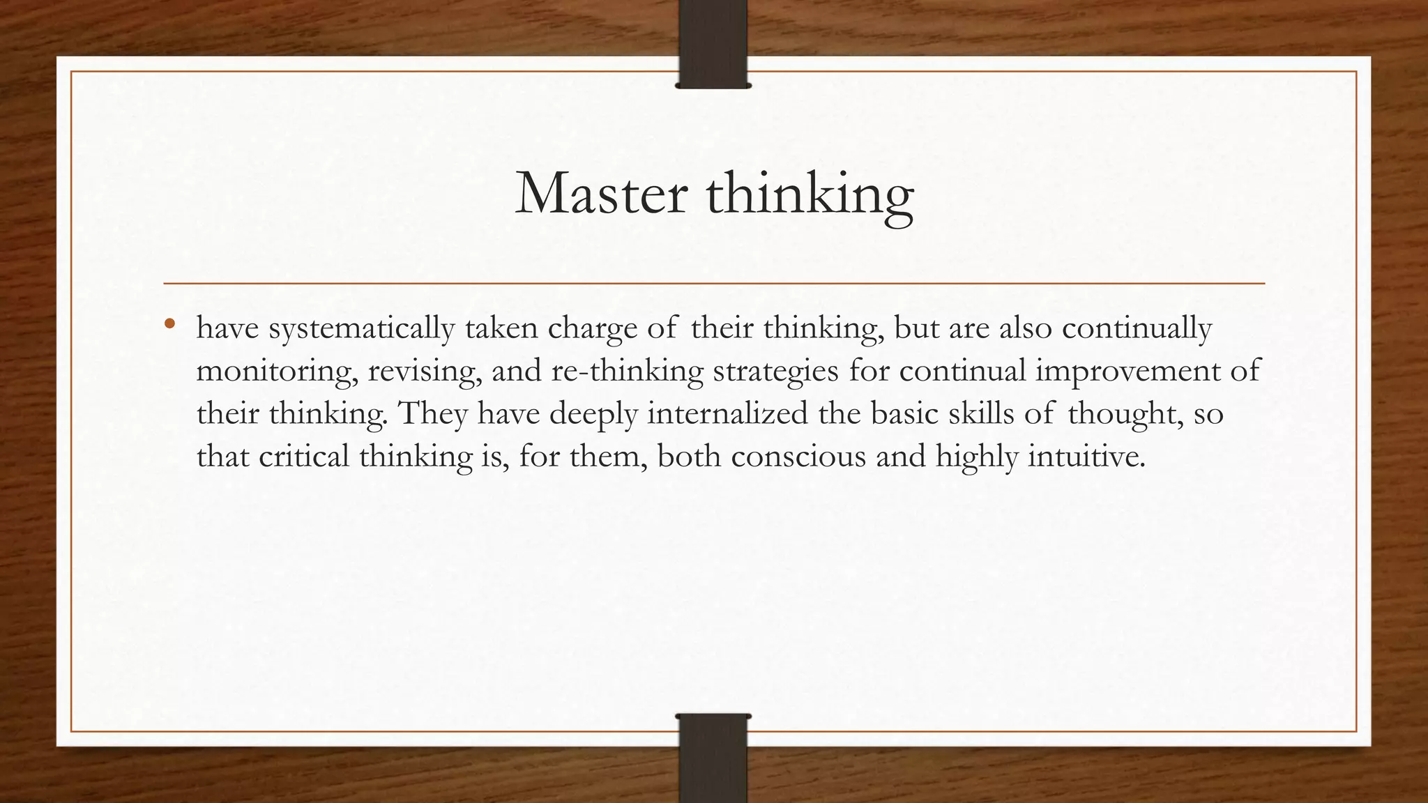 Critical thinking | PPTX