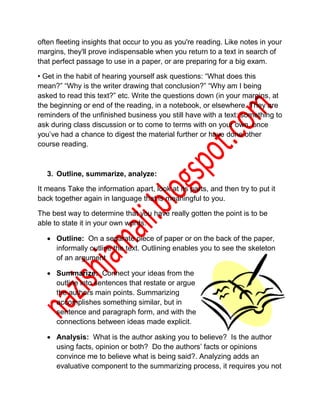 Critical thinking | interogatting the text | PDF